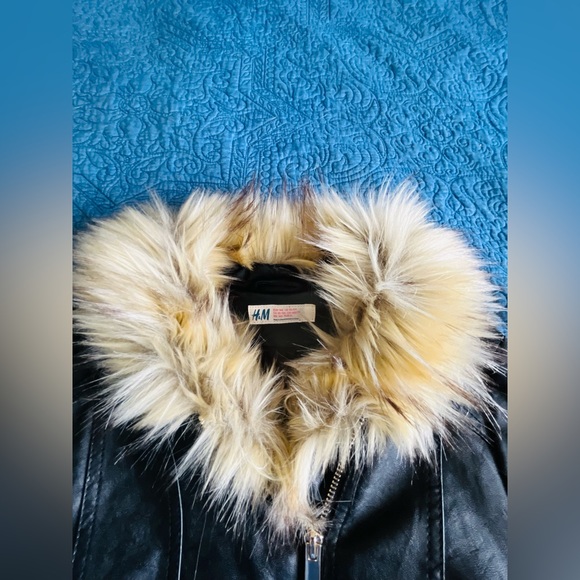 H&M | Jackets & Coats | Hm Original Girls Leather Jacket With Faux Fur ...